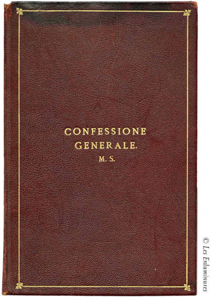 Confessione Illuminated Manuscript Text : Medieval Text Manuscripts