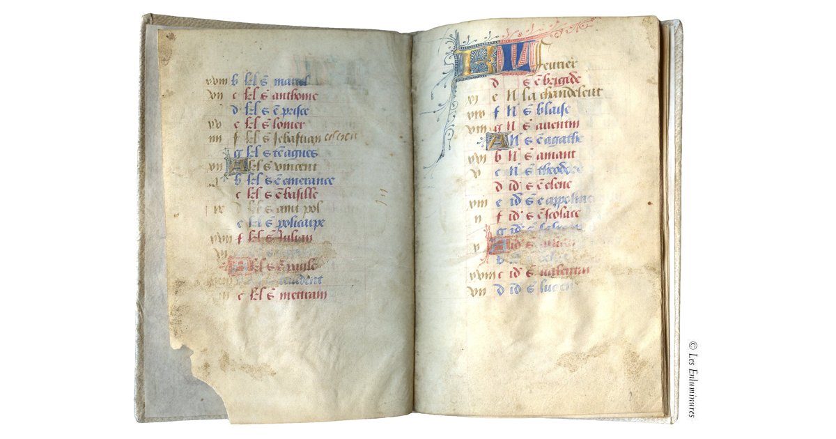 Calendar Hours Medieval Manuscripts : Medieval Text Manuscripts