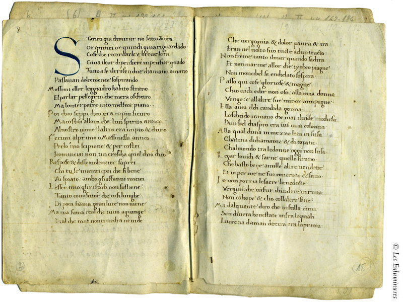 Petrarch Text Illuminated Manuscript : Medieval Text Manuscripts