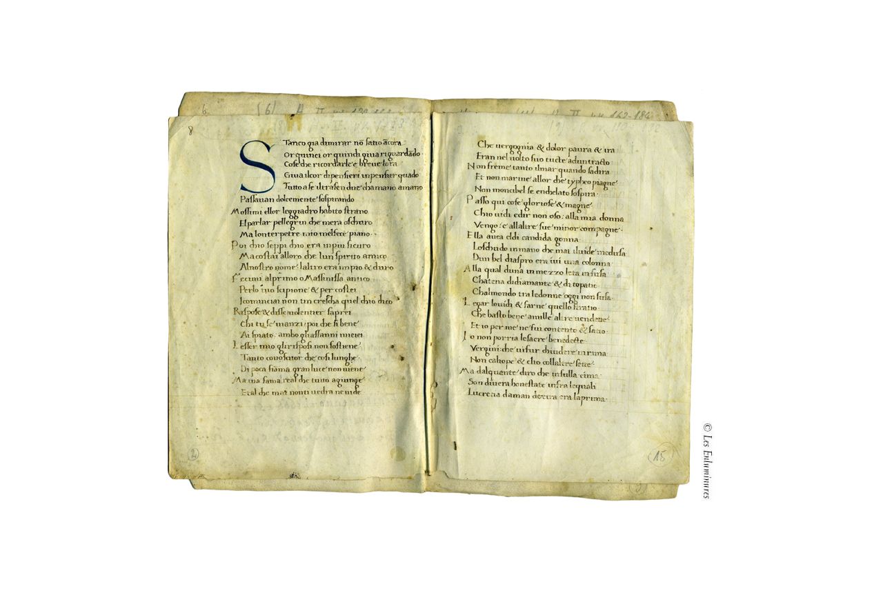 Petrarch Text Illuminated Manuscript : Medieval Text Manuscripts