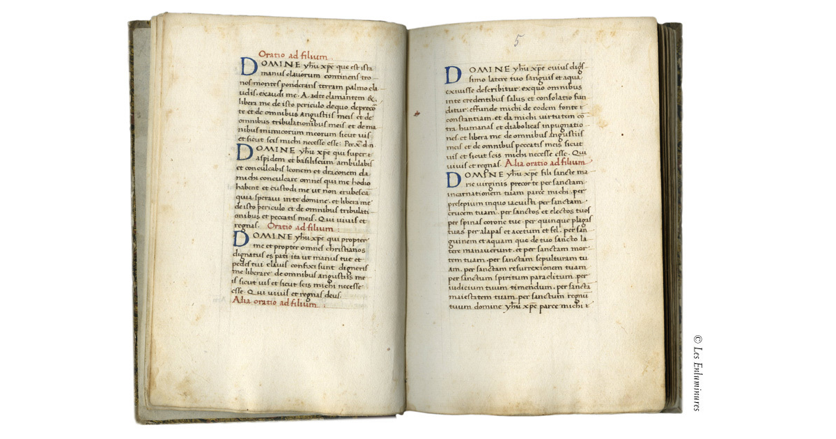 Prayer Rare Book Illuminated : Medieval Text Manuscripts
