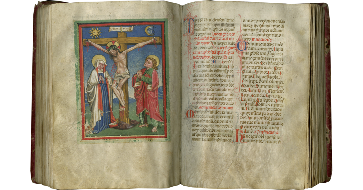 Missal Medieval Illustrated Manuscript : Medieval Text Manuscripts