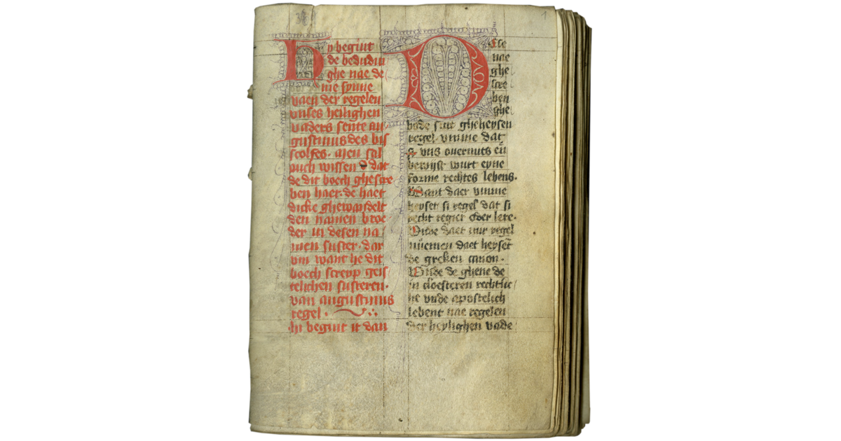 Commentary of Augustinian Rule Medieval Text Manuscript : Medieval Text ...