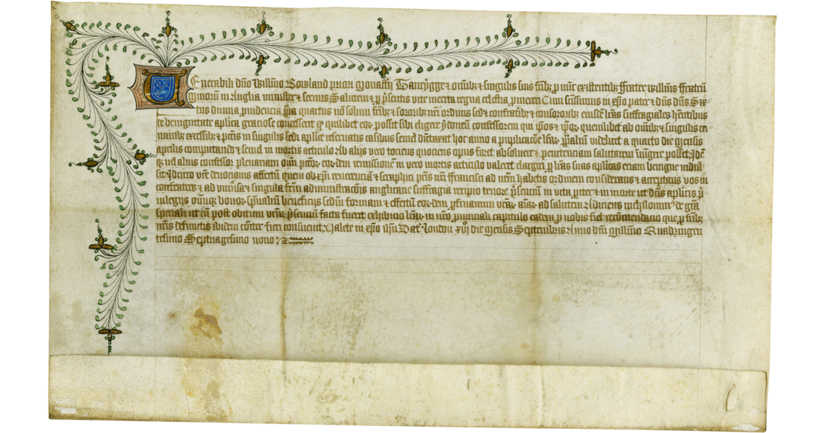 Confraternity Letter : Medieval Text Manuscripts