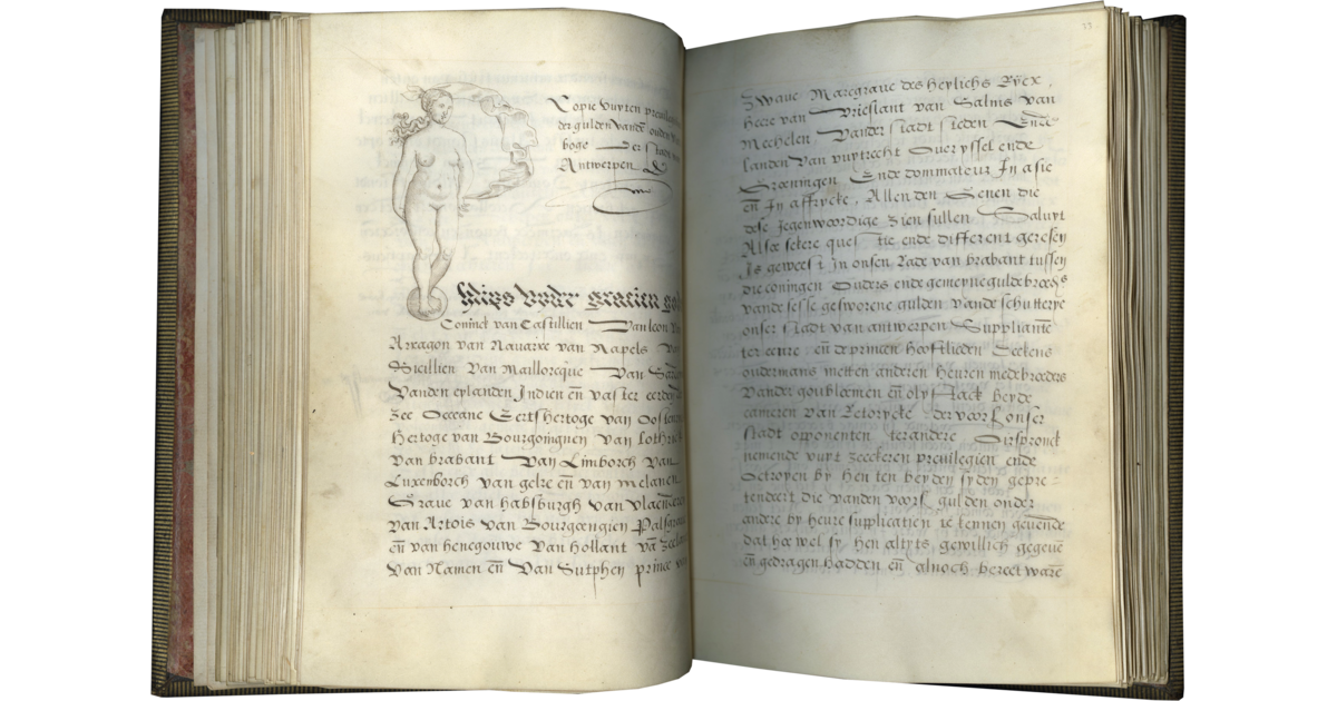 Privilege-book of the Young Handbow of Antwerp : Medieval Text Manuscripts