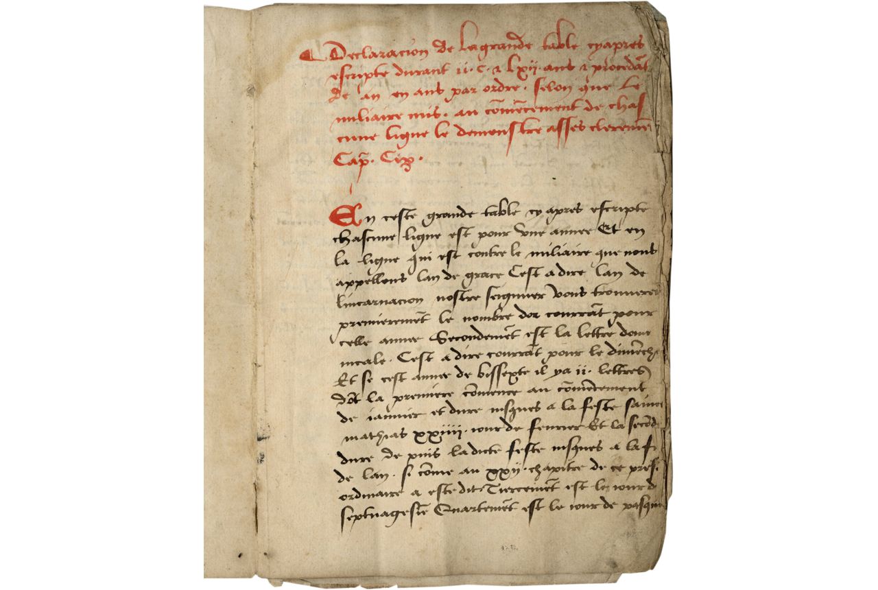 Table of Dominical Letters : Medieval Text Manuscripts