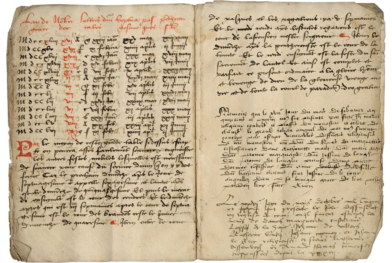 Table of Dominical Letters : Medieval Text Manuscripts