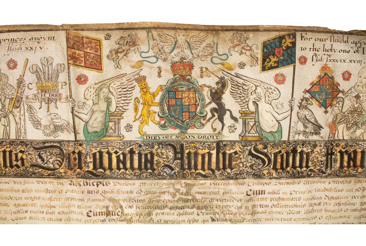 Irish Deed Bearing Portraits of James I : Medieval Text Manuscripts