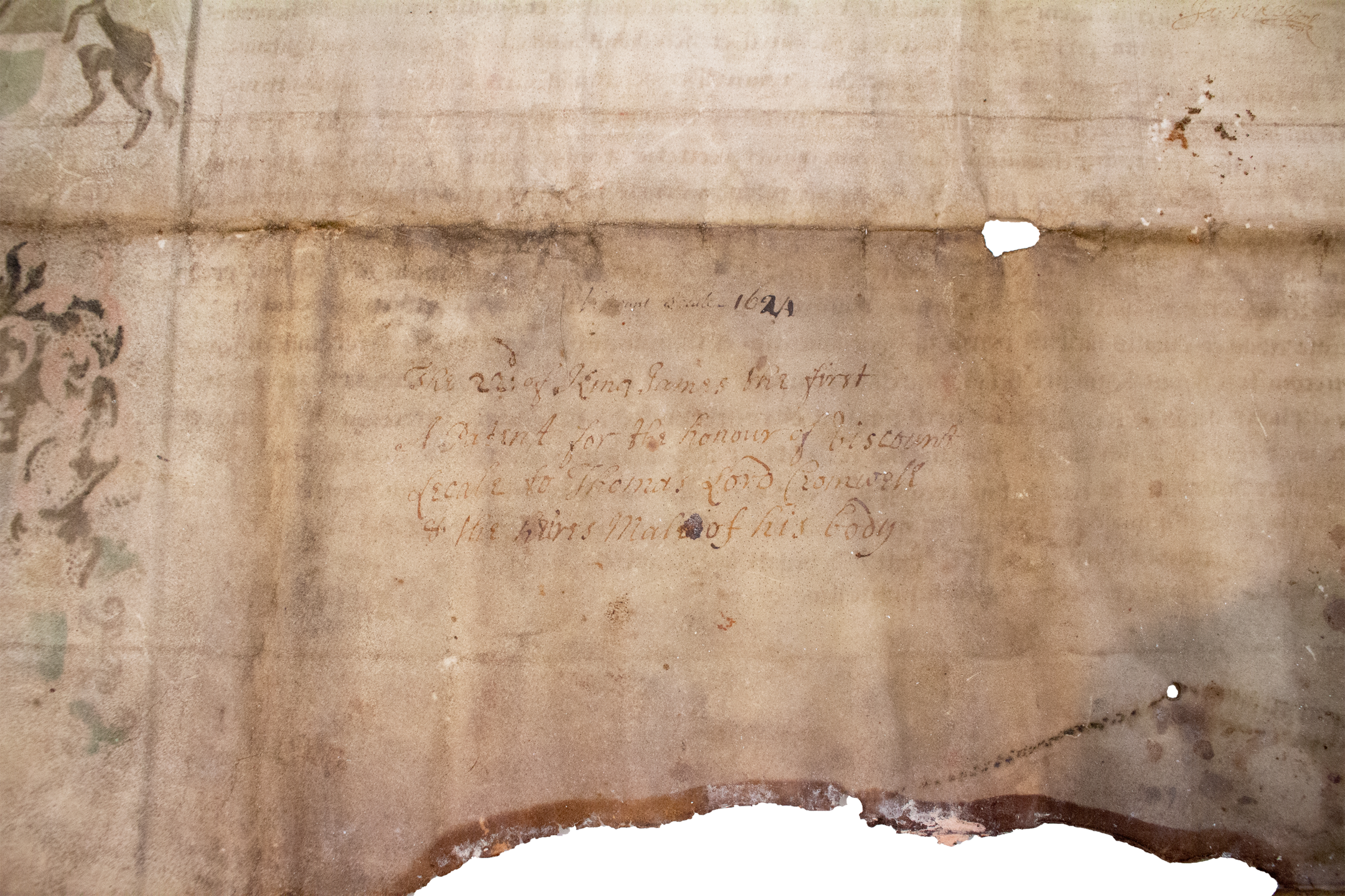 Irish Deed Bearing Portraits of James I : Medieval Text Manuscripts