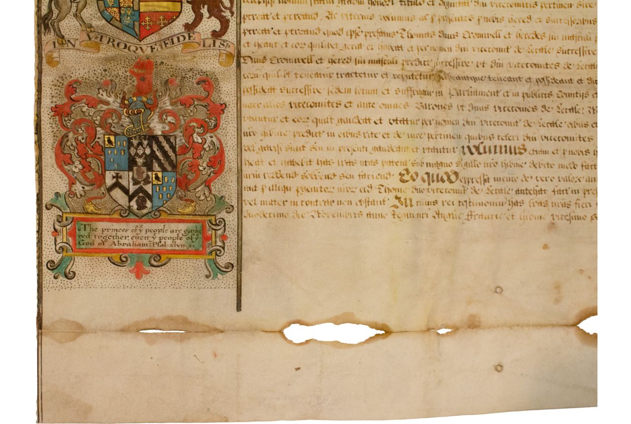Irish Deed Bearing Portraits of James I : Medieval Text Manuscripts