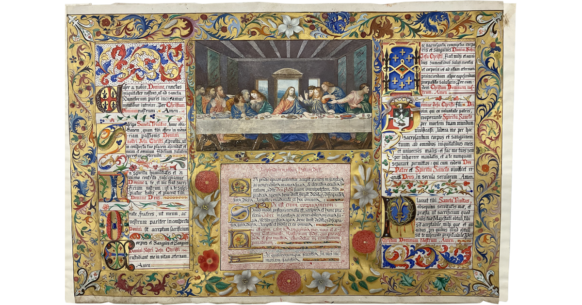 Dominican Altar Card with a Miniature of the Last Supper : Medieval ...