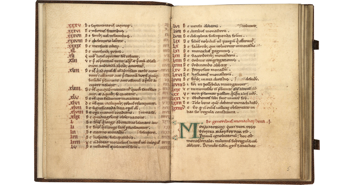 Rule of Saint Benedict : Medieval Text Manuscripts